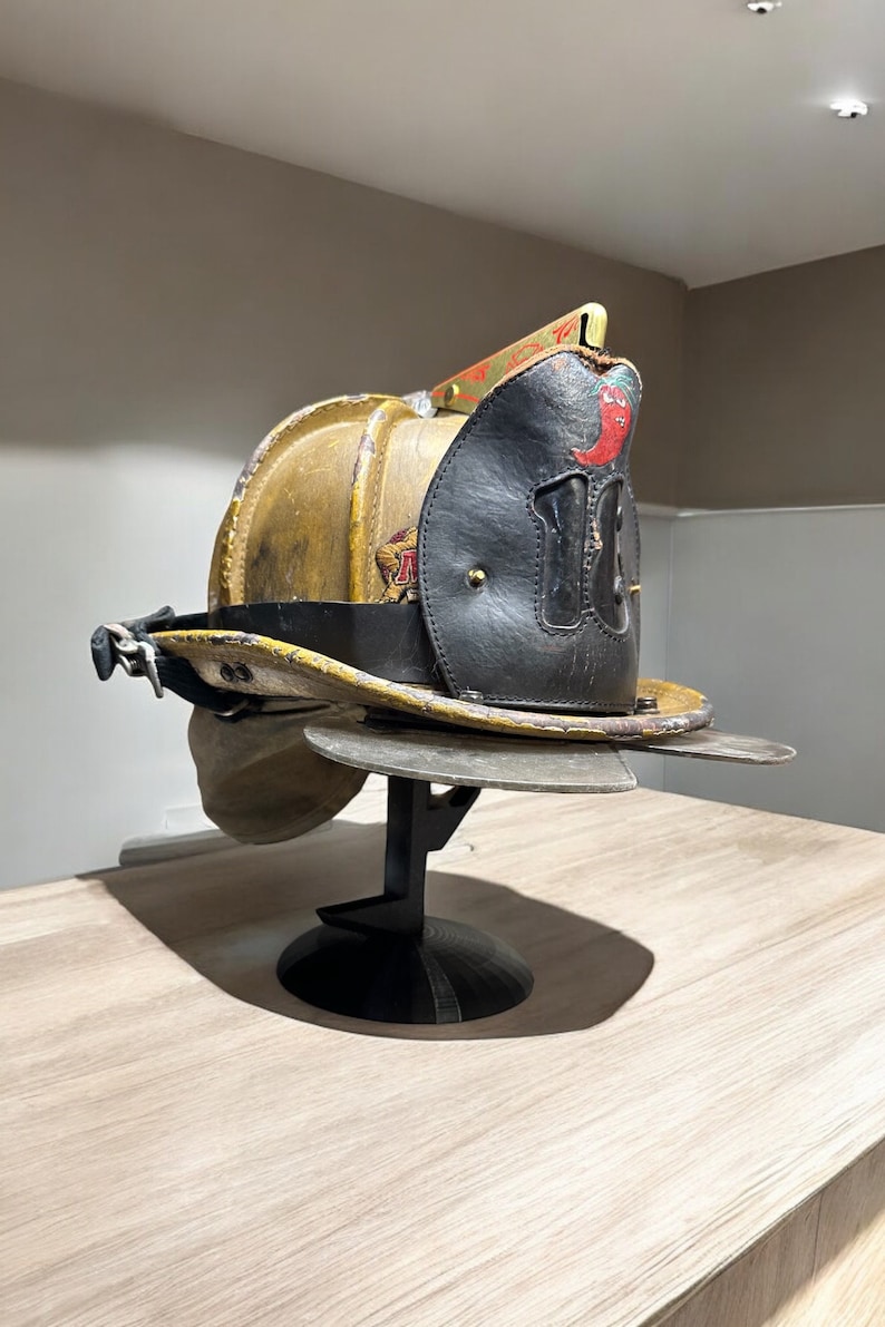 Fire Helmet TABLE TOP Display New York Roof Hook or Halligan Bar ...