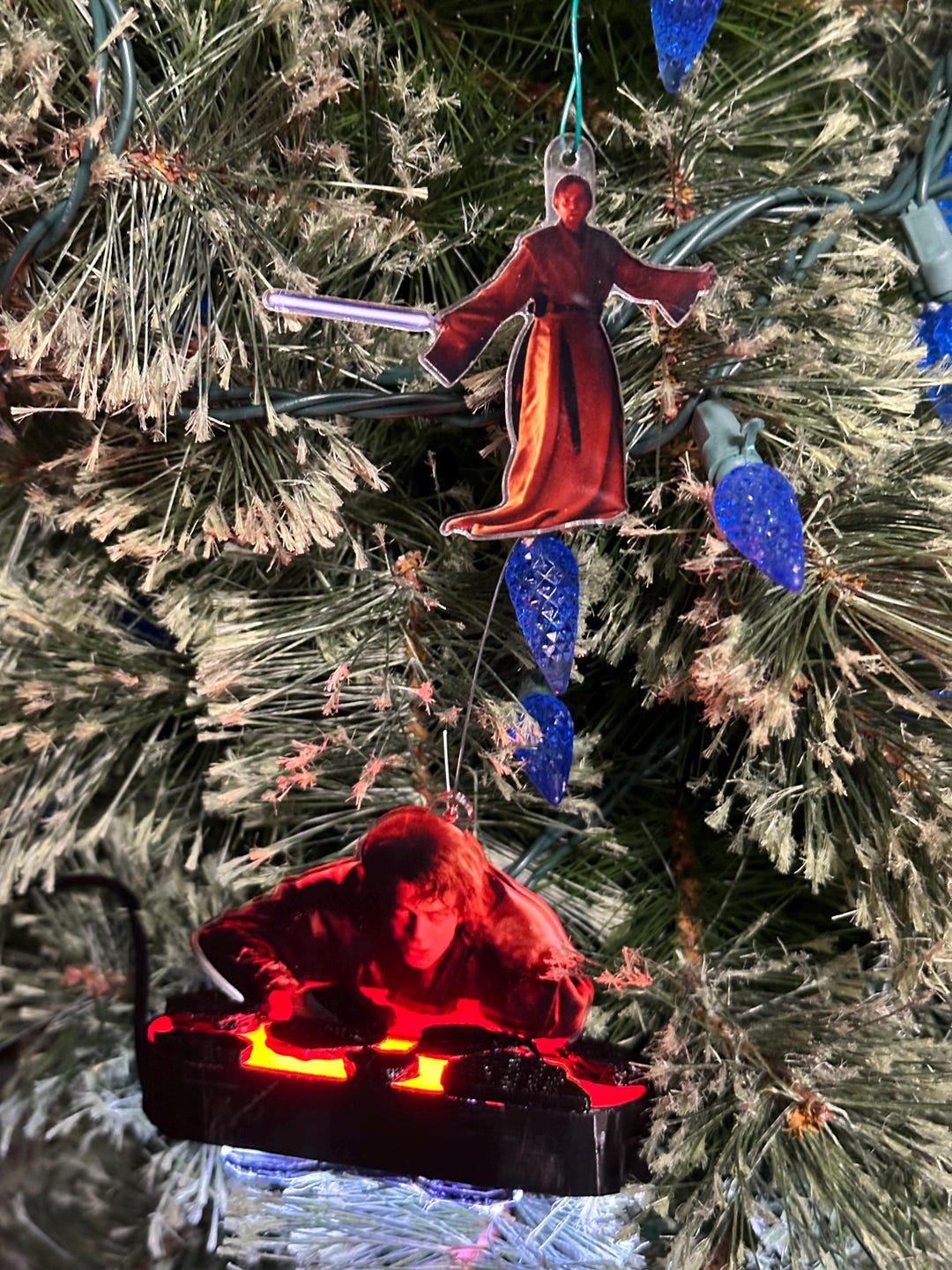 Anakin and Obi Wan Kenobi Ornament Set - LED Option - Anakin Gets His ...