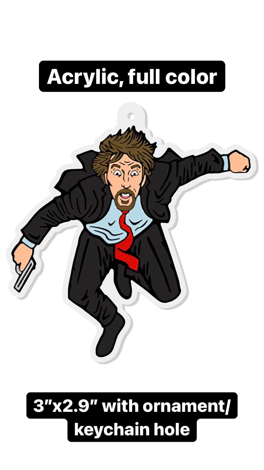 Die Hard inspired Hans Gruber Falling off Nakatomi Plaza Christmas sold ...