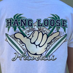 Hang Loose Hawaii Surfboard Shaka Design Island Legends Graphic Tee Men ...