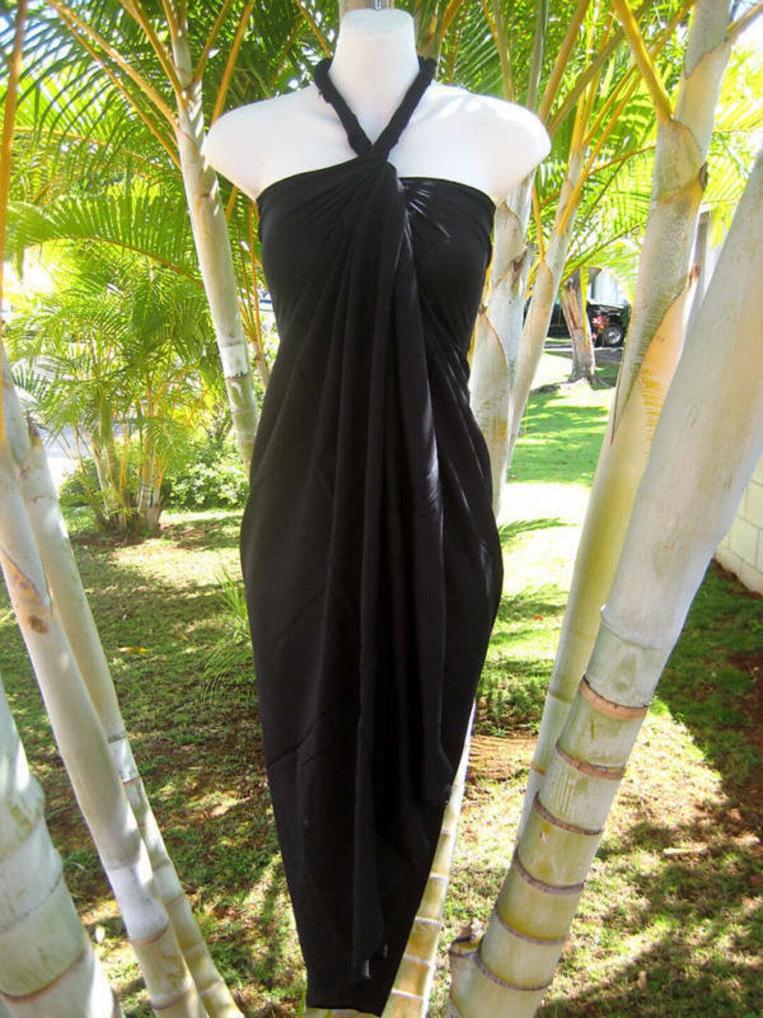 Hawaiian Sarong Solid Black Luau Cruise Wrap Beach Pareo Wear - Etsy