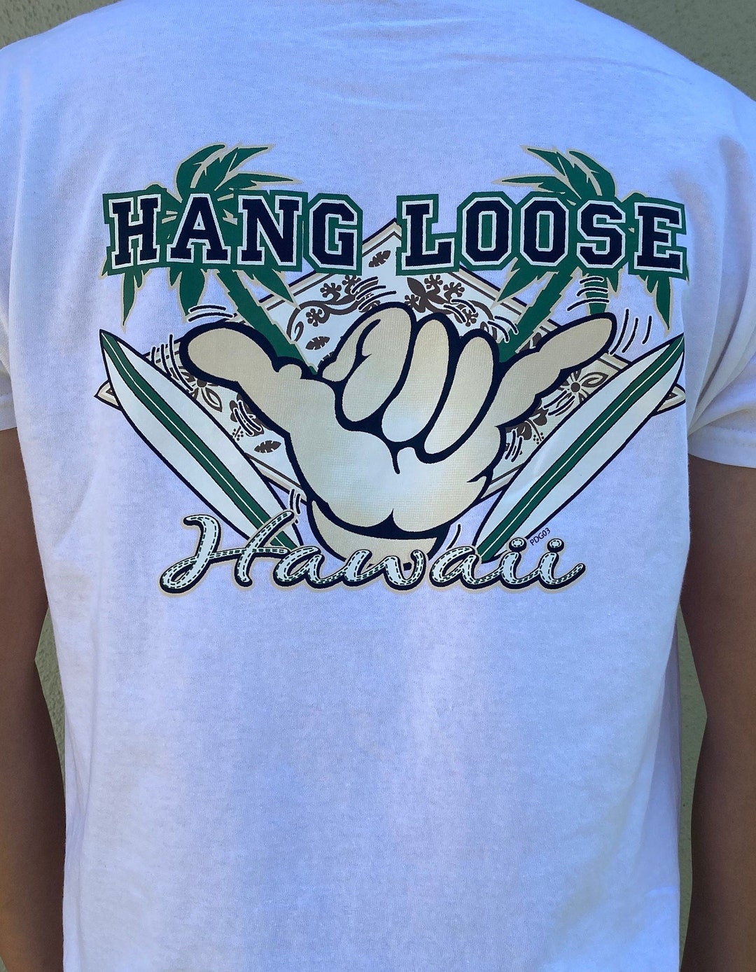 Hang Loose Hawaii Surfboard Shaka Design Island Legends Graphic Tee Men ...