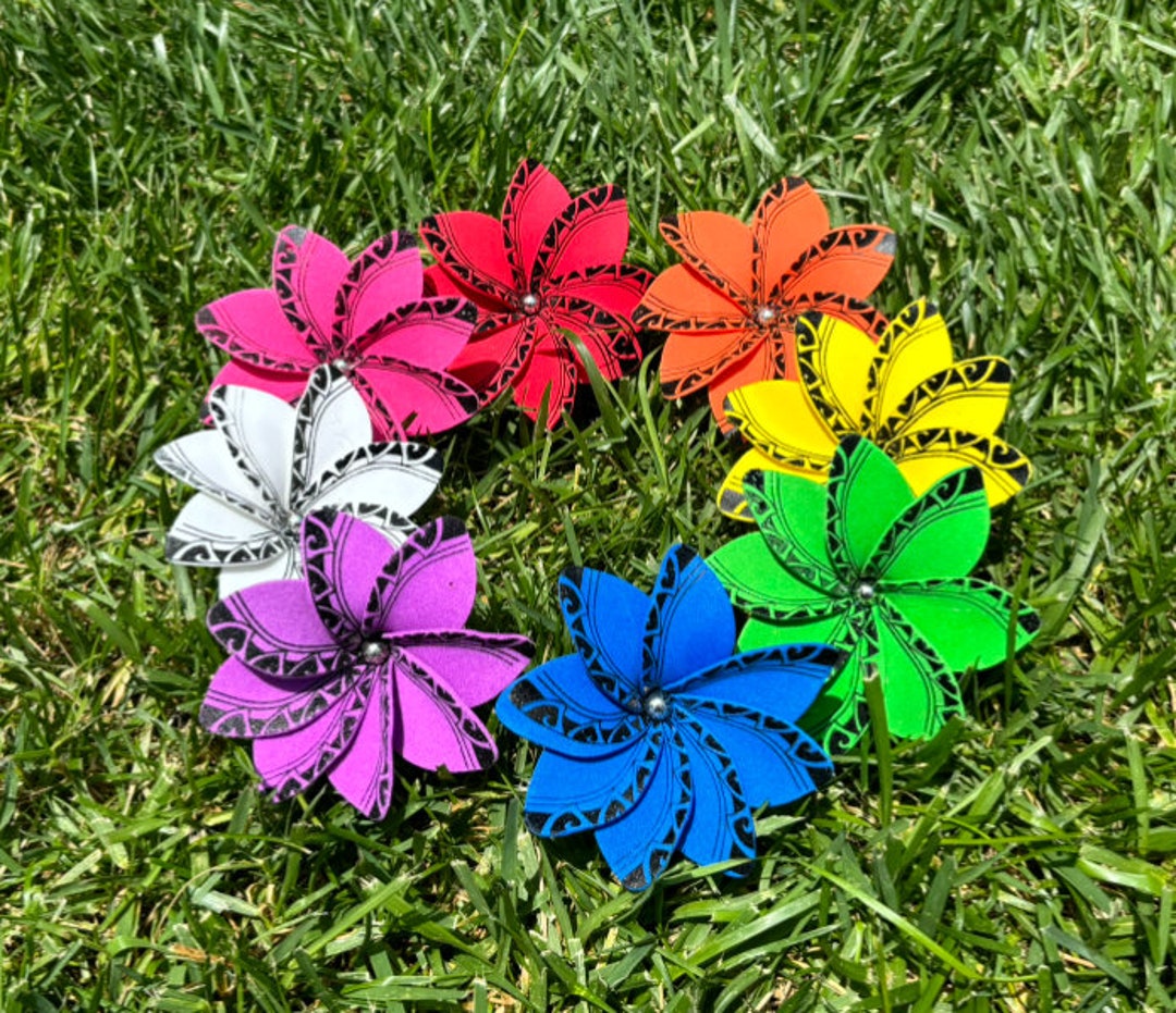 Hawaiian Tropical Hair Pick Plumeria Multicolored Accessory Beach Luau ...