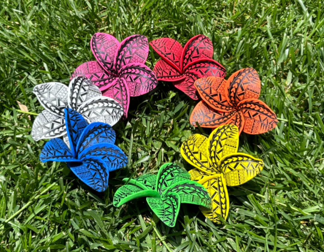 Hawaiian Tropical Hair Pick Tribal Plumeria Multicolored Accessory ...