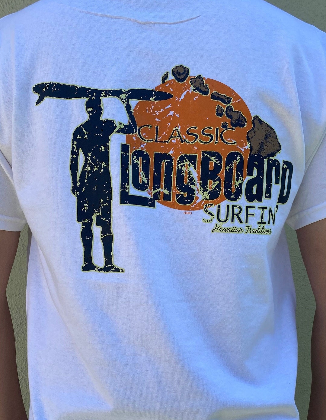 Classic Longboard Surfing Hawaiian Traditions Design Graphic Tee Men ...