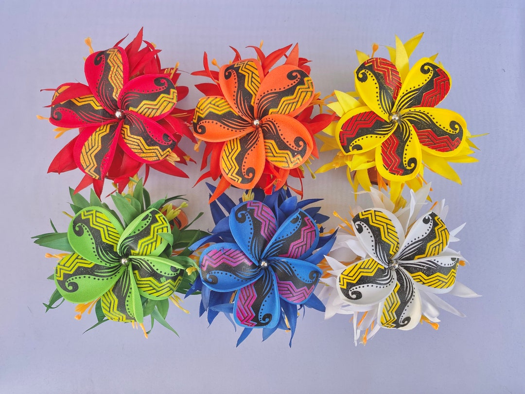 Hawaiian Design Hibiscus Wave Tribal Design Layered - Etsy