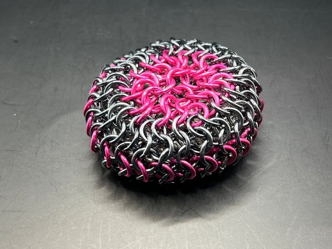 Pink & Gunmetal Stress Ball/hacky Sack/fidget Toy Made From 100% ...