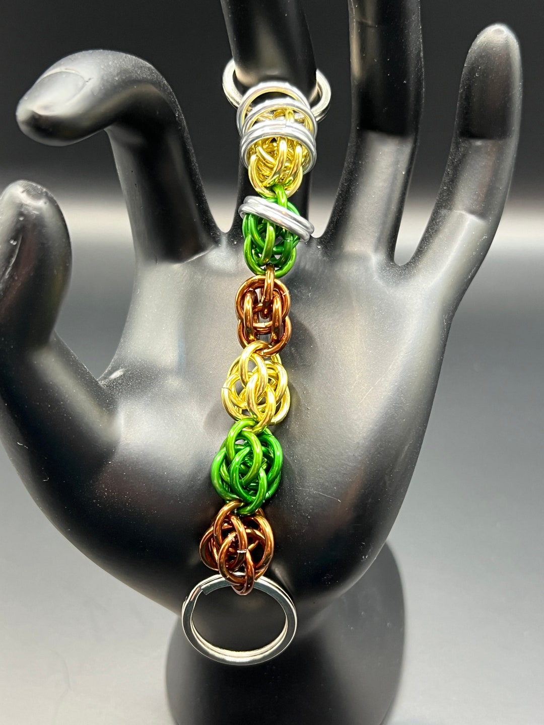 Gold/geen/bronze Rope Chainmaille Fidget Toy, Tactile, Stress Relief ...