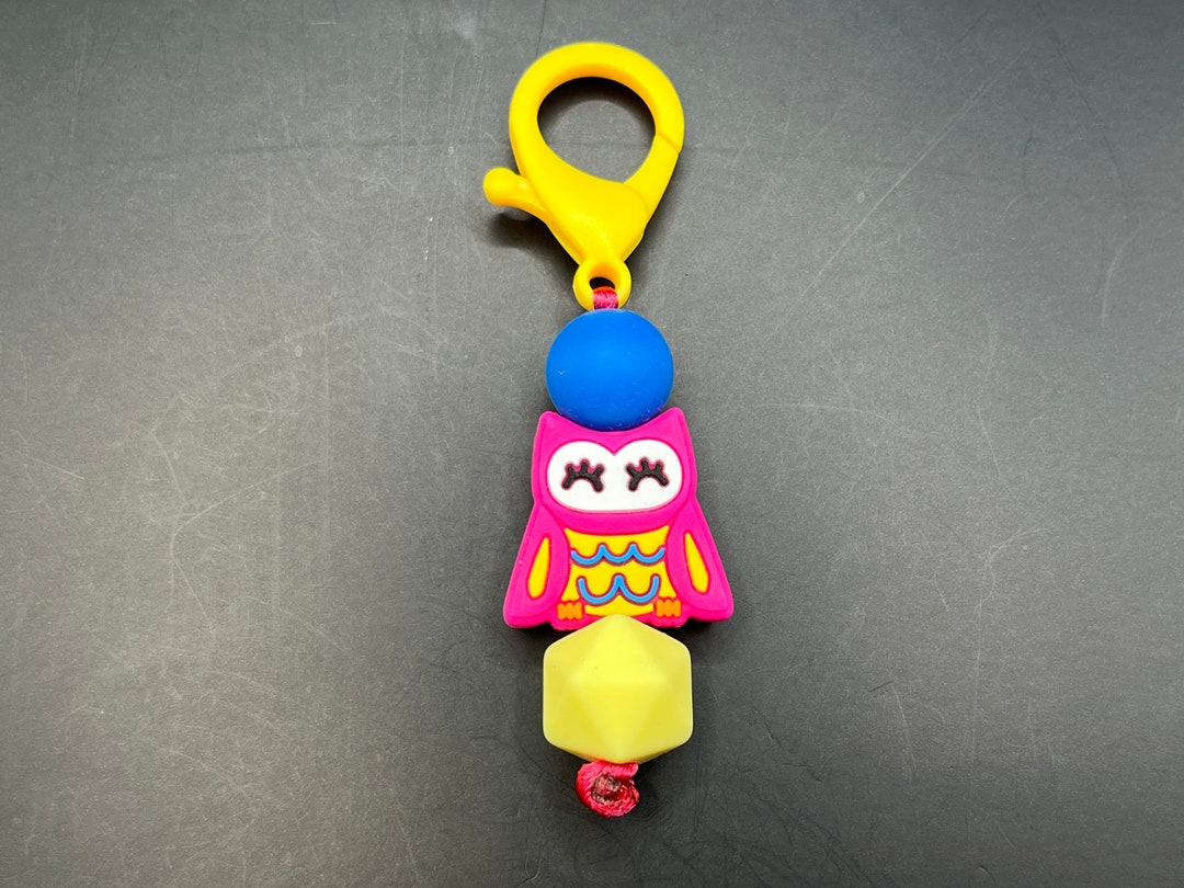 Pink Owl Silicone ADULT Clip Chewelry or Zipper Pull, Fidget Toy ...