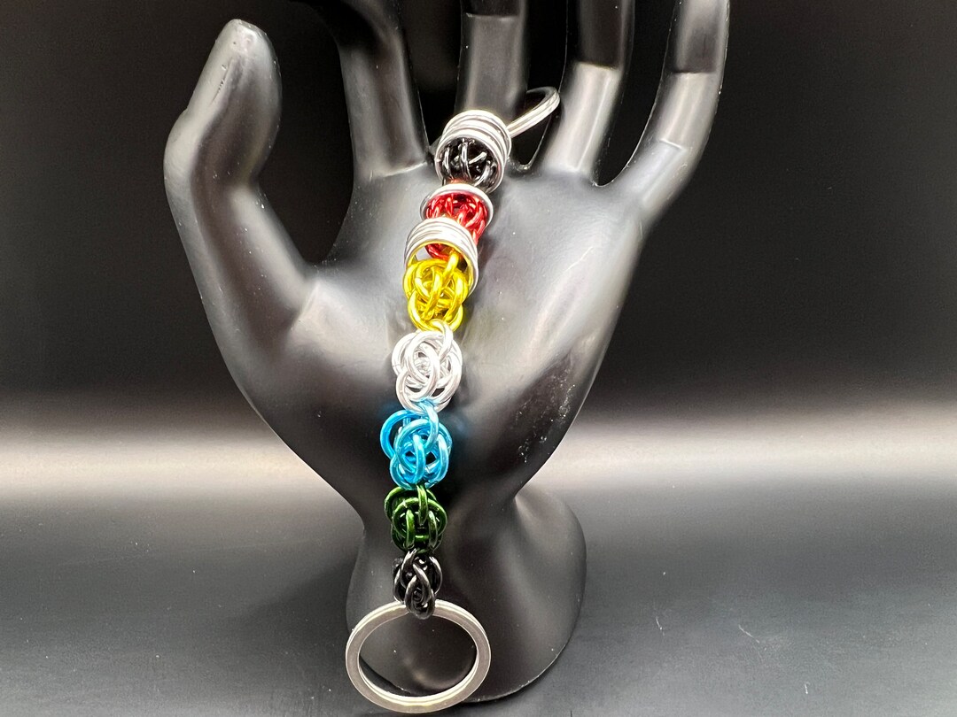 DISABILITY PRIDE Flag Rope Chainmaille Fidget Toy, Tactile, Stress ...