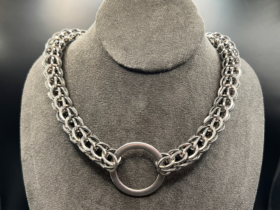 Chunky Square Wire Foxtail Solid Stainless Steel Chainmaille Choker ...