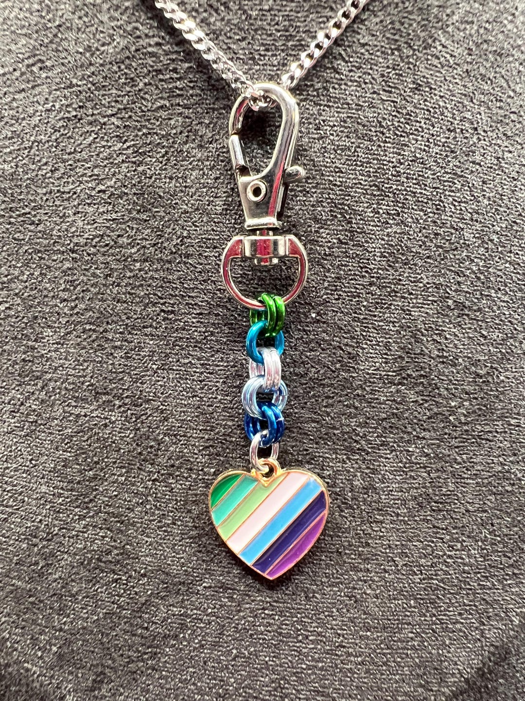 GAY Pride Flag Zipper Pull/charm/keychain, Anodized Aluminum Rings, MLM ...