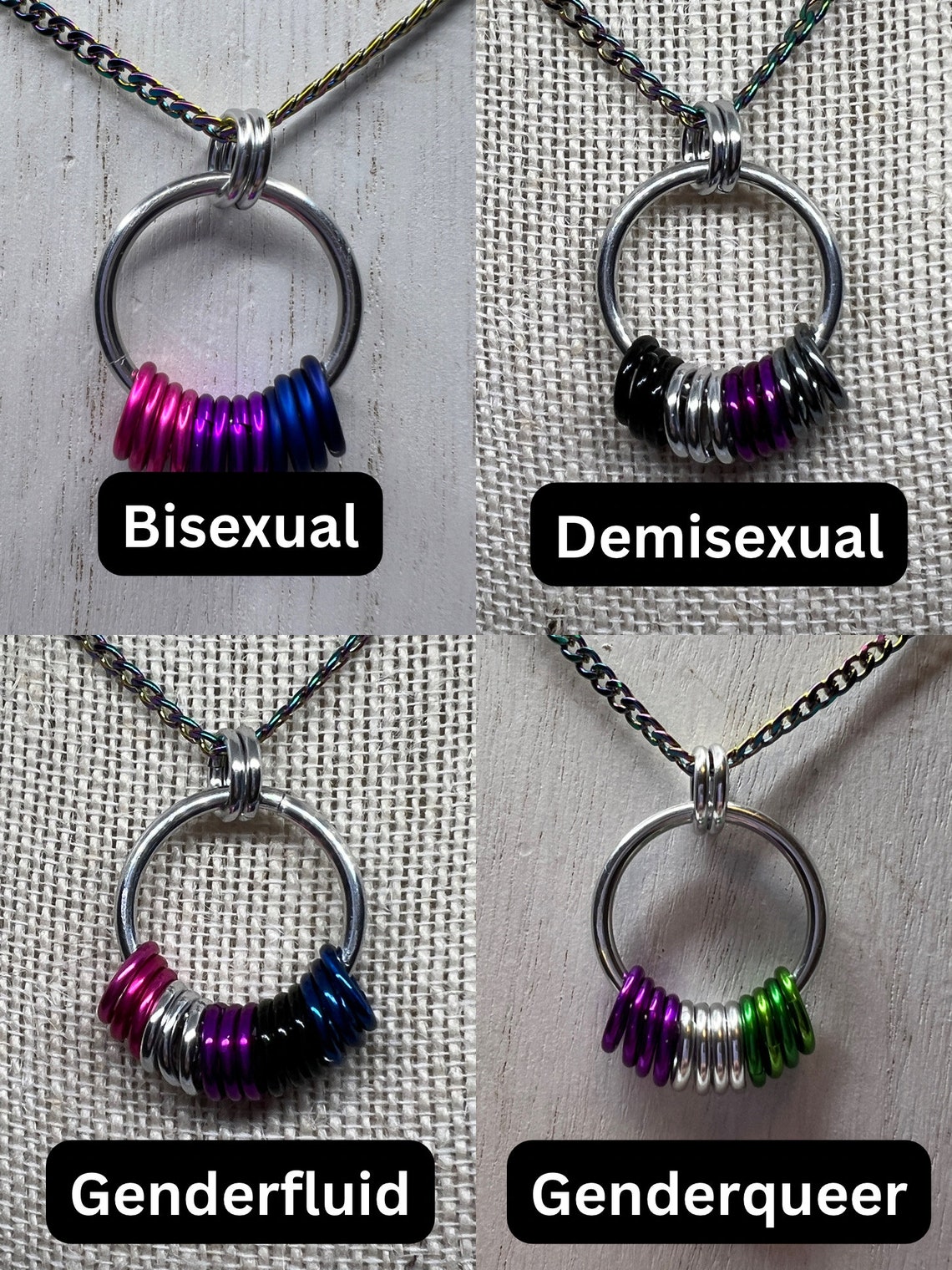 Pride Flag Fidget Pendant or Keychain in Pride Flag Colours - Etsy