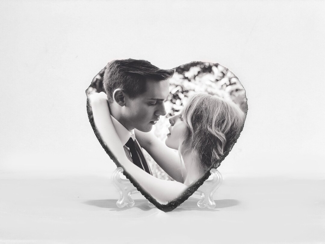 Custom Photo on Heart Shaped Rock Slate | Home Decor | Valentine's Day ...