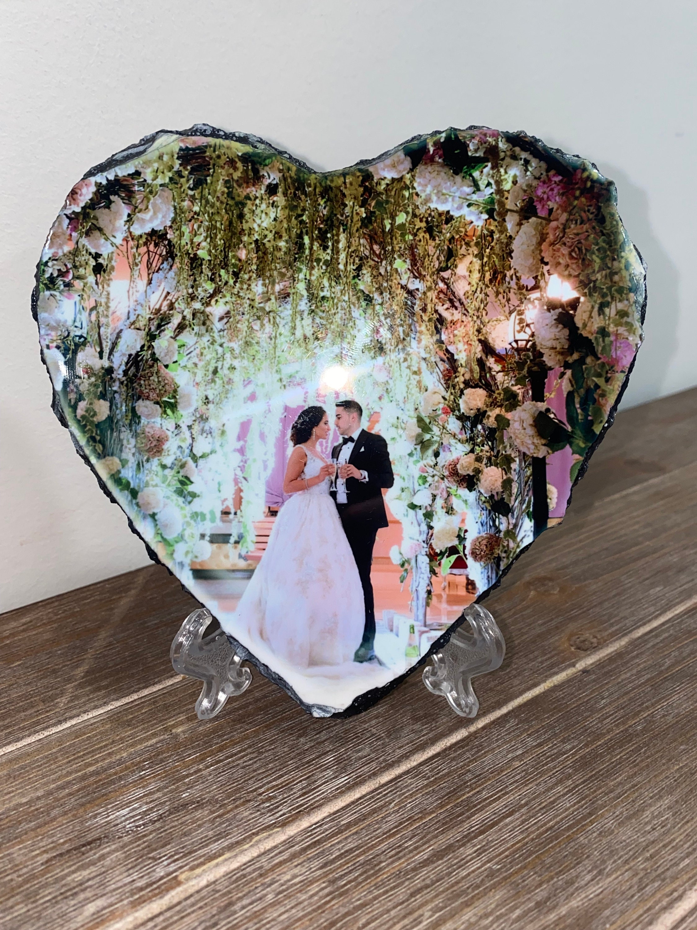 Custom Photo on Heart Shaped Rock Slate | Home Decor | Valentine's Day ...