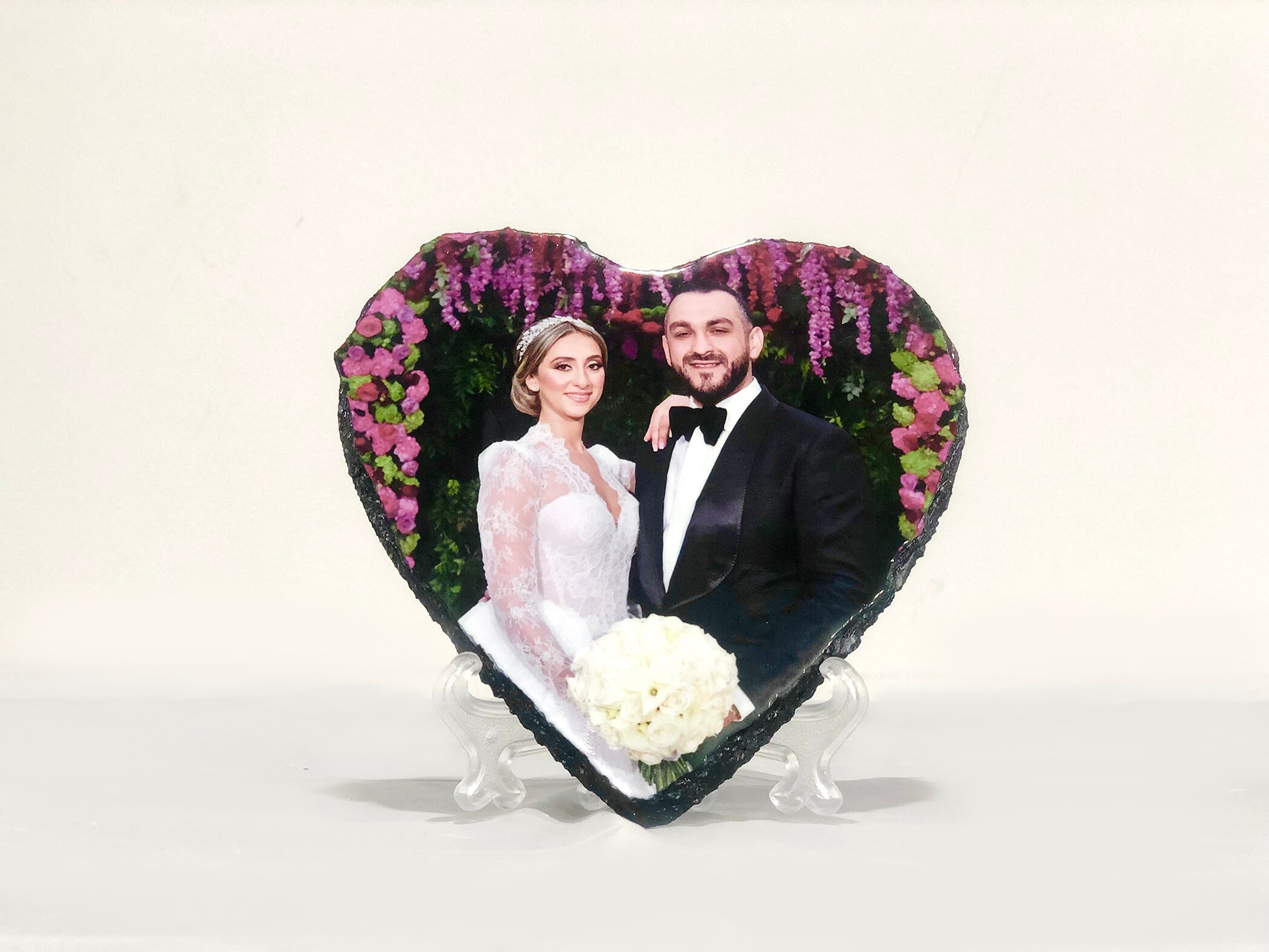 Custom Photo on Heart Shaped Rock Slate Home Decor Valentine's Day ...
