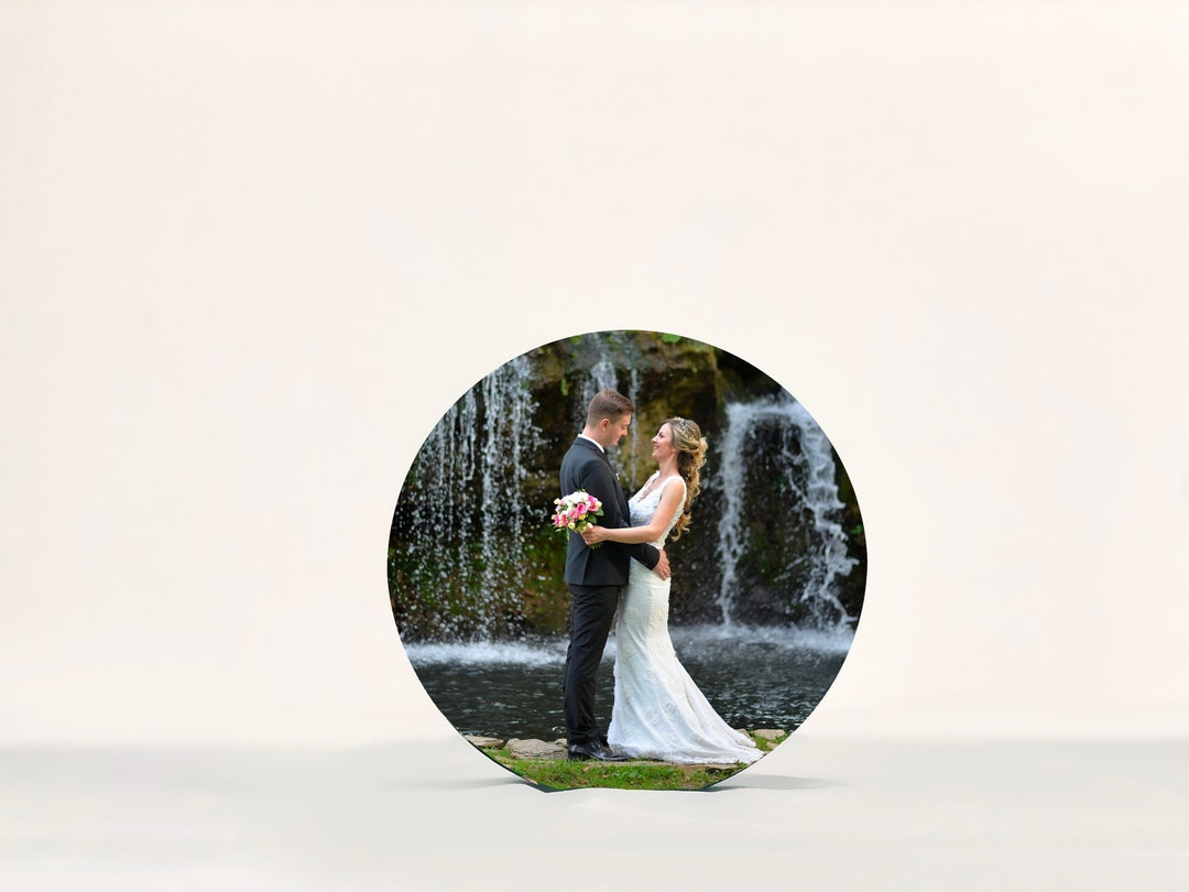 Custom Circle Shaped Photo Transferred Onto Round Black Wood | Home ...