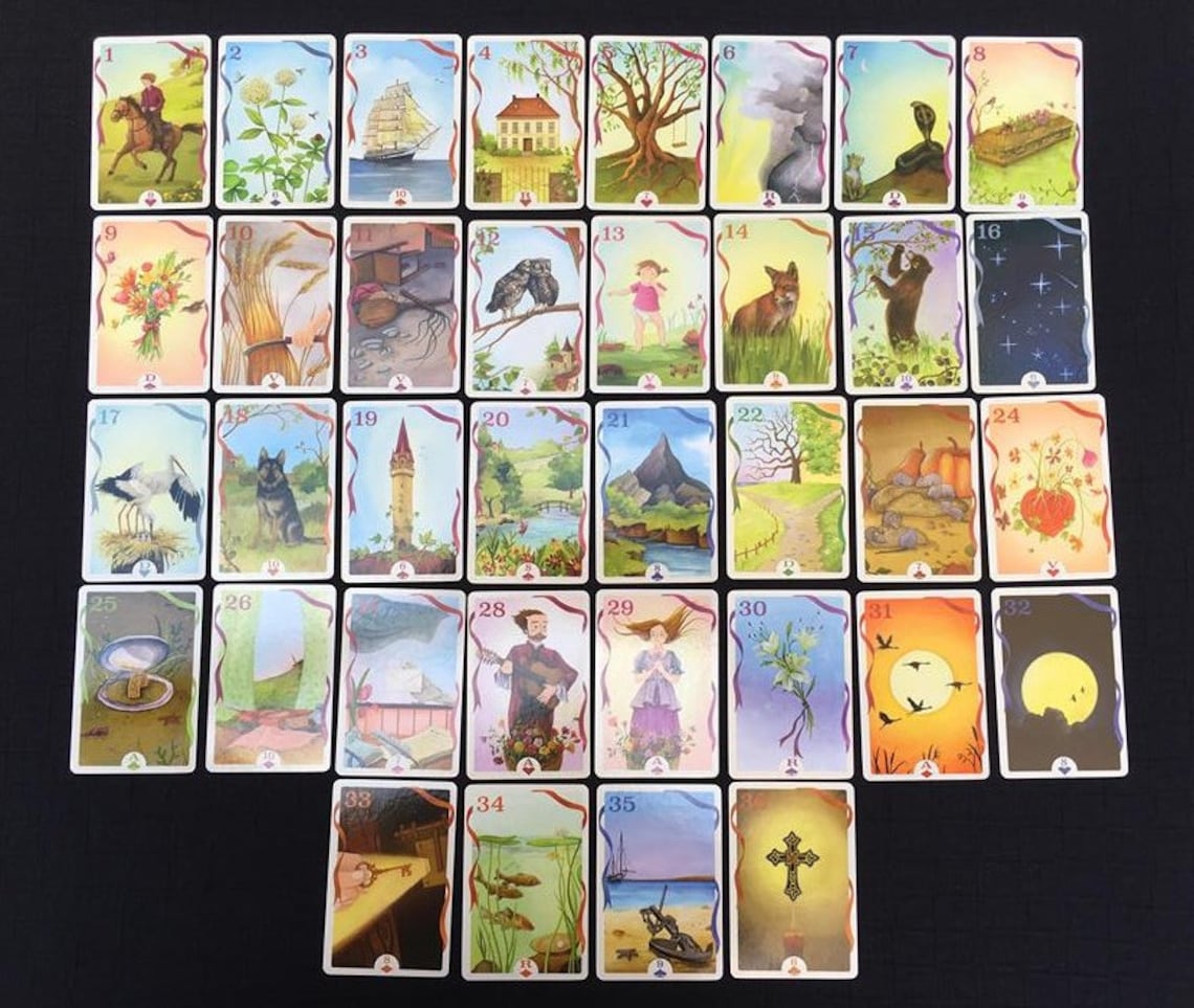Deck Lenormand Deck Oracle Lenormand Tarot Deck Cartes Etsy