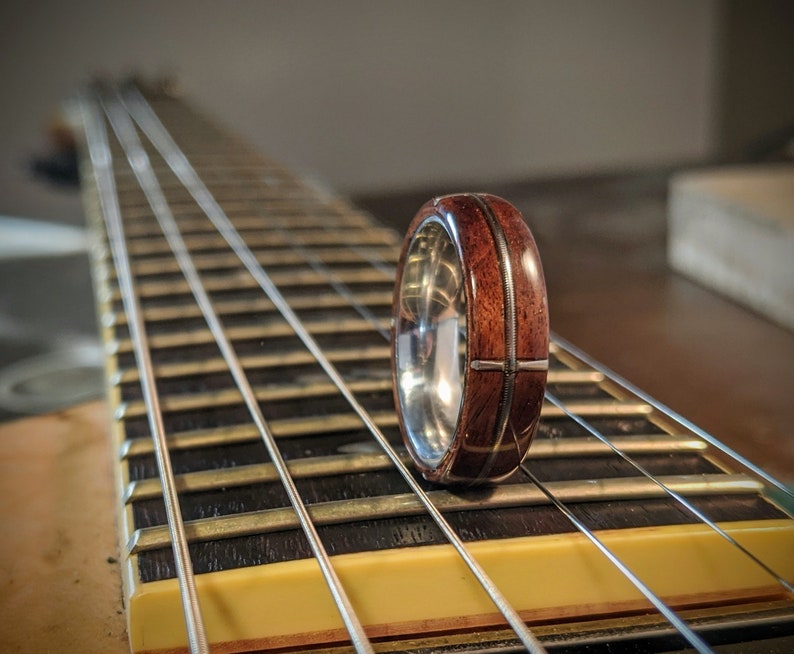 Guitar Fretboard Wooden Ring Stainless Steel Rosewood - Etsy