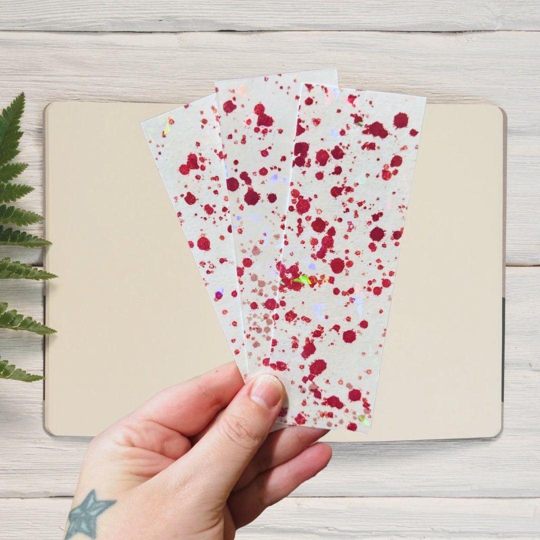 Blood Splatter Bookmark | Thriller True Crime Bookmark | Gift for Book ...