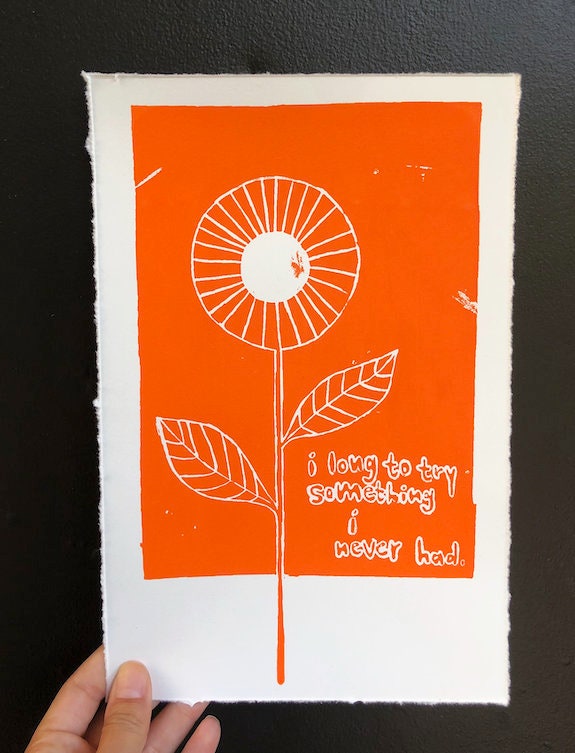 Print I long to try something I never had One color screen print ...