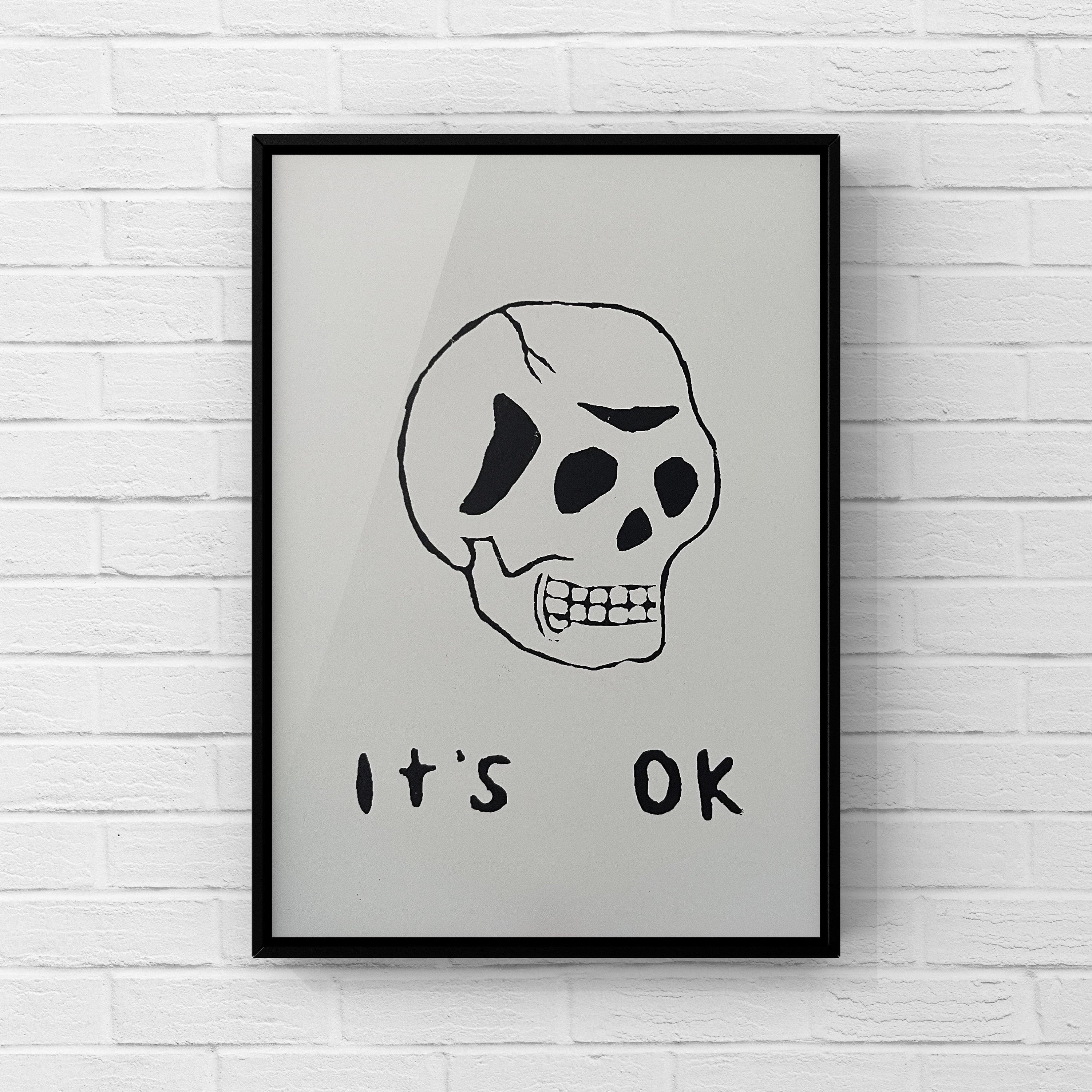 It's Ok Skull Print // Spooky // Screen Print // Silk Screening // Wall ...