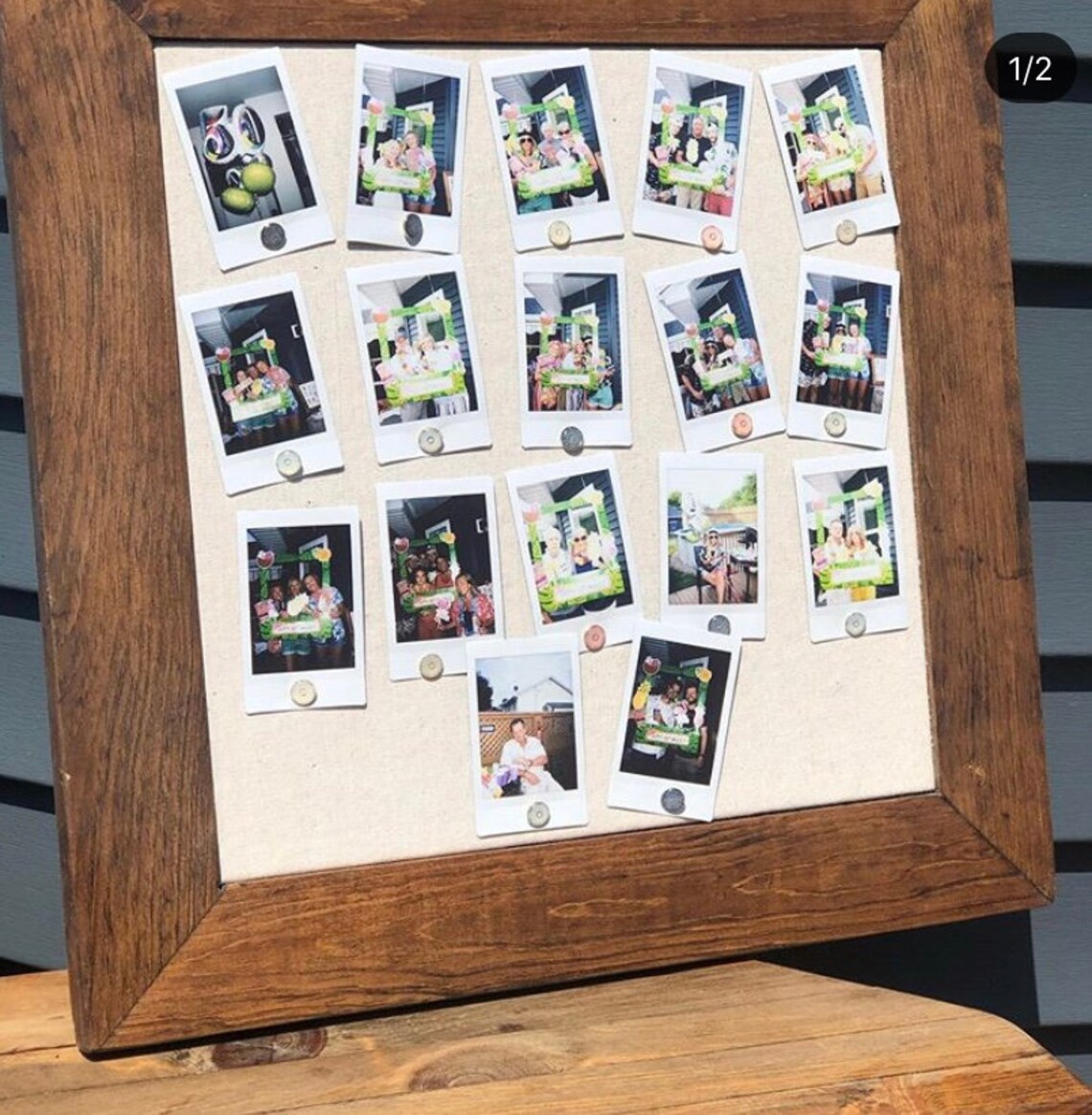 Decorative photo pin board frame | Etsy