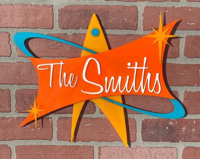 Atomic Age Welcome Sign Mid Century Welcome Wall/door Hanging 1950s ...