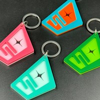 Mid-century F Initial Key Fob Vintage Monogram/ Letter F Key Ring Black ...