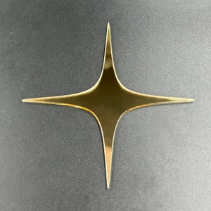 Mid Century Modern MIRROR 4-point Atomic Stars (individual) | Silver or ...