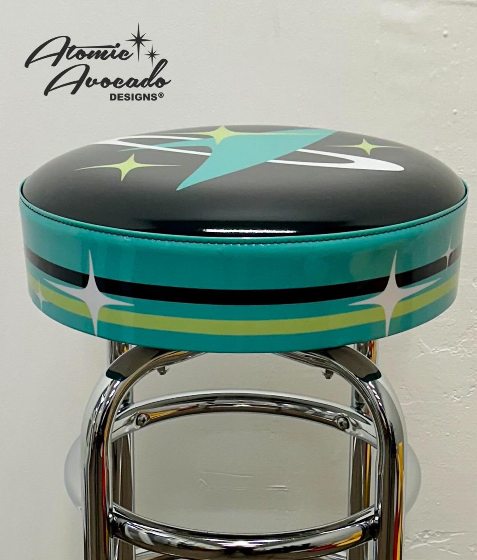Mid Century Modern "atomic Bar Stool" | Space Age Retro Barstool ...