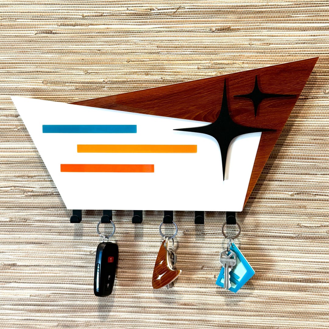 Mid Century Modern Key Rack mid Mod Key Rack Modern Keyring Hooks MCM ...