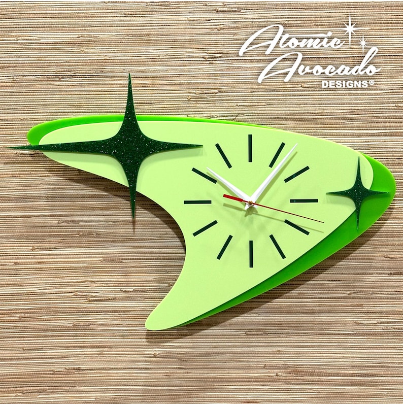 Mid Century Modern "atomic Boomerang" Wall Clock: Retro Boomerang - Etsy