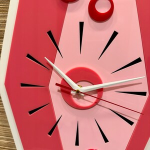 Mid Century Modern mid Mod Tick Tock Wall Clock Handcrafted 3D Retro ...