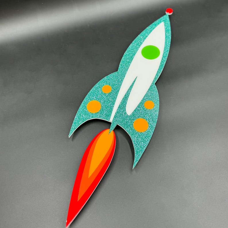 Mid Century Modern "rocket" Wall Art | Space Age Decor | Outer Space ...