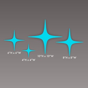 Mid Century Modern 4-point Atomic Star (individual) | Space Age | Retro ...