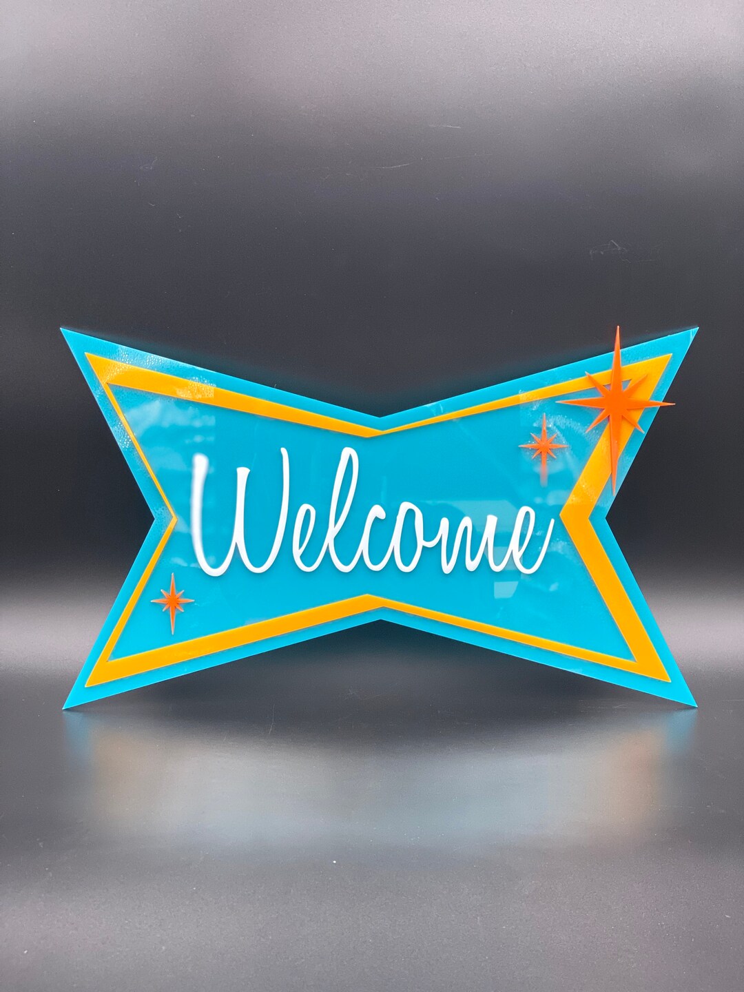 Mid Century Modern "bow Tie" Welcome Sign | Address Sign | House ...