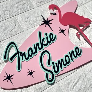 Retro "atomic Flamingo" Name Sign: Personalized Mid Century Modern Wall ...