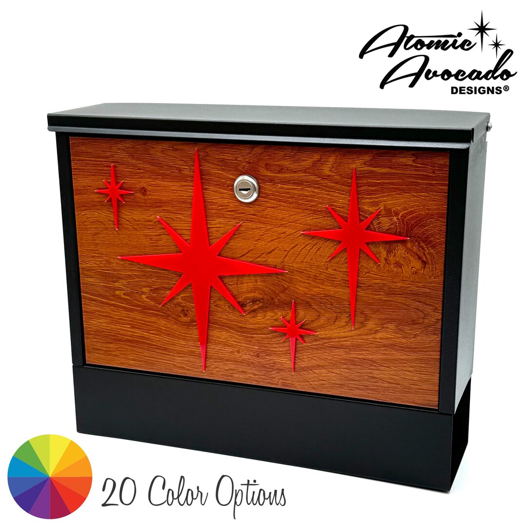 Mid Century Modern Mailbox "atomic" Mailbox | Retro Modern Mailbox ...