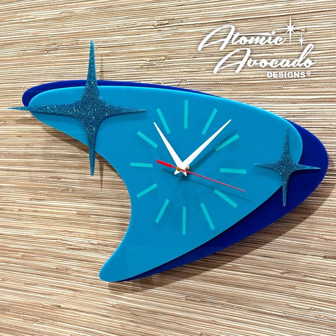 Retro Mid Century Modern “atomic Boomerang" Wall Clock | Custom With ...