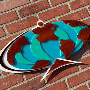 Mid Century Modern "world Map" Wall Art | Witco-inspired | Retro Decor ...