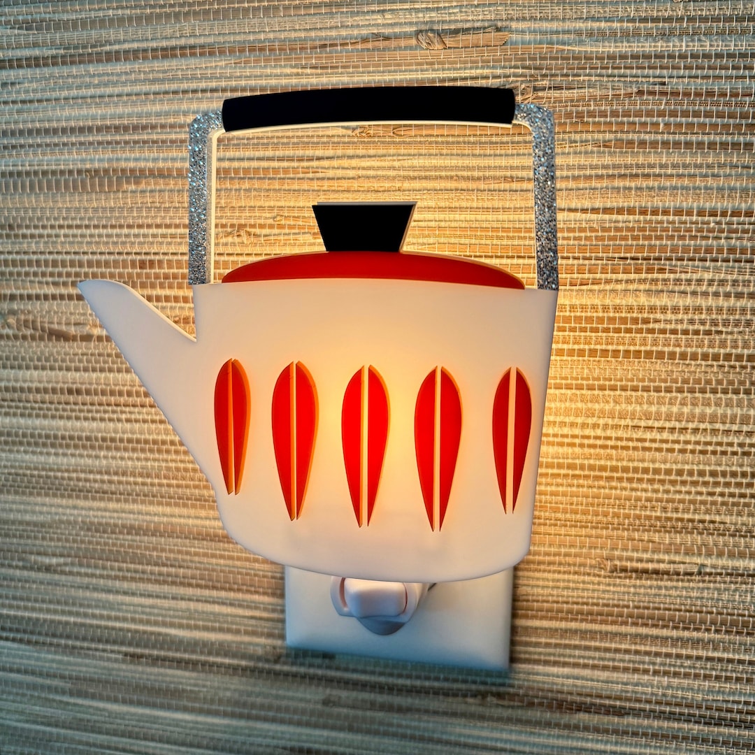Cathrineholm Inspired Night Light | "lotus Teapot" | Mid Century Modern ...