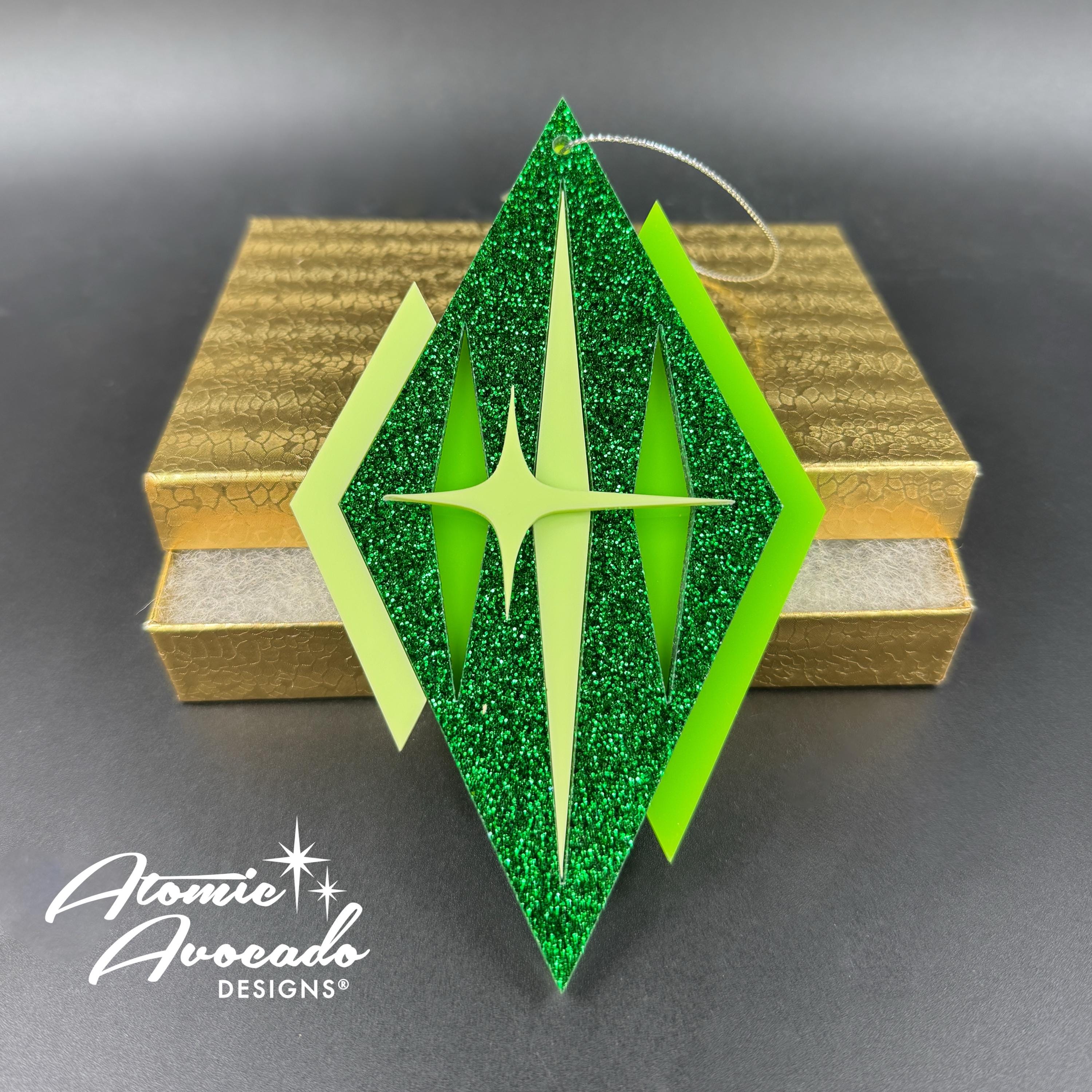 Mid Century Modern "frequency" Christmas Ornaments | Set of 4 | Retro ...