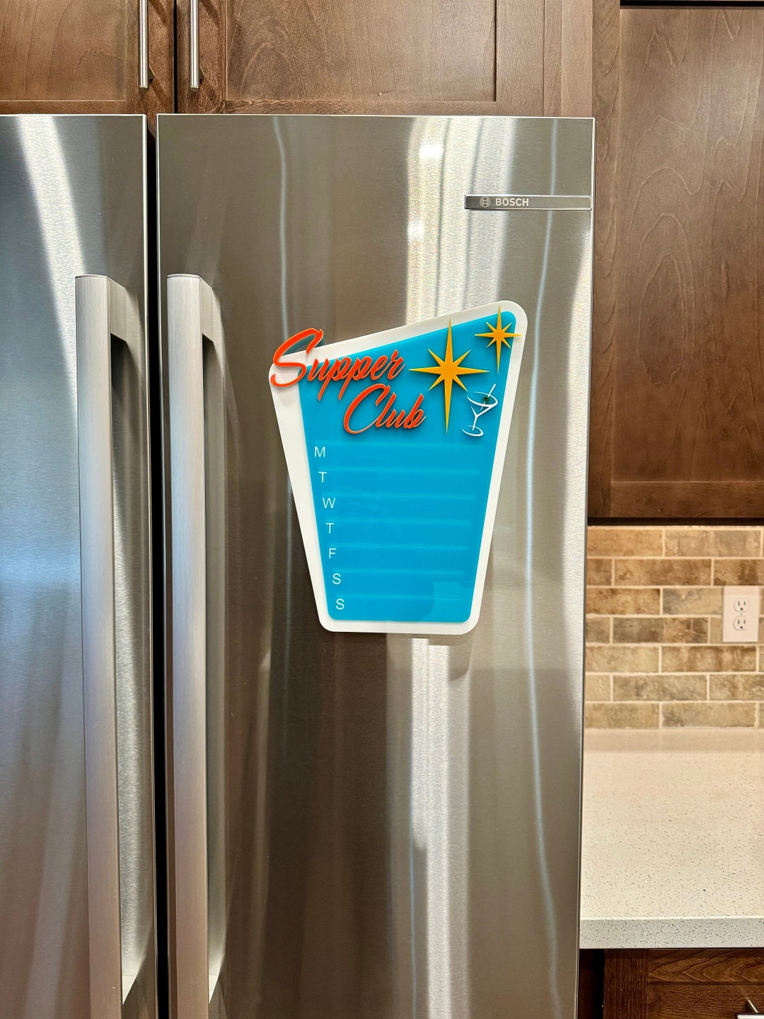 Mid Century Modern Fridge Menu | "supper Club" Design | Handcrafted ...