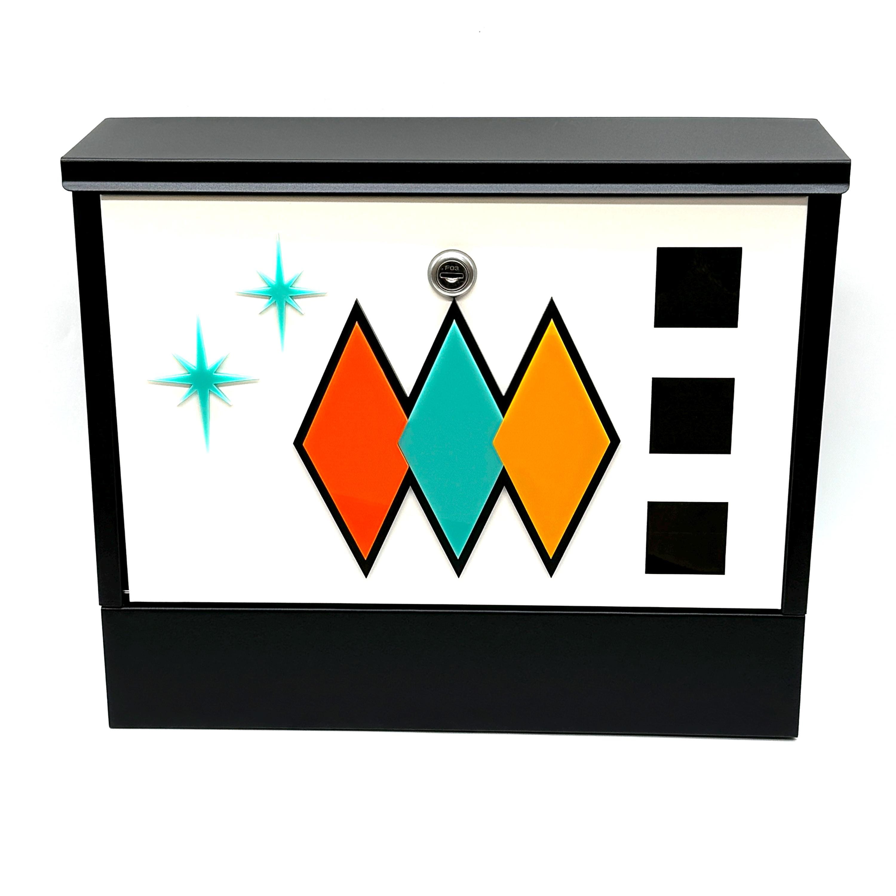 Mid Century Modern Mailbox | "diamond" Design | Retro Mailbox | Locking ...