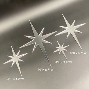 Mid Century Modern MIRROR Atomic Starburst (individual) | Silver or ...