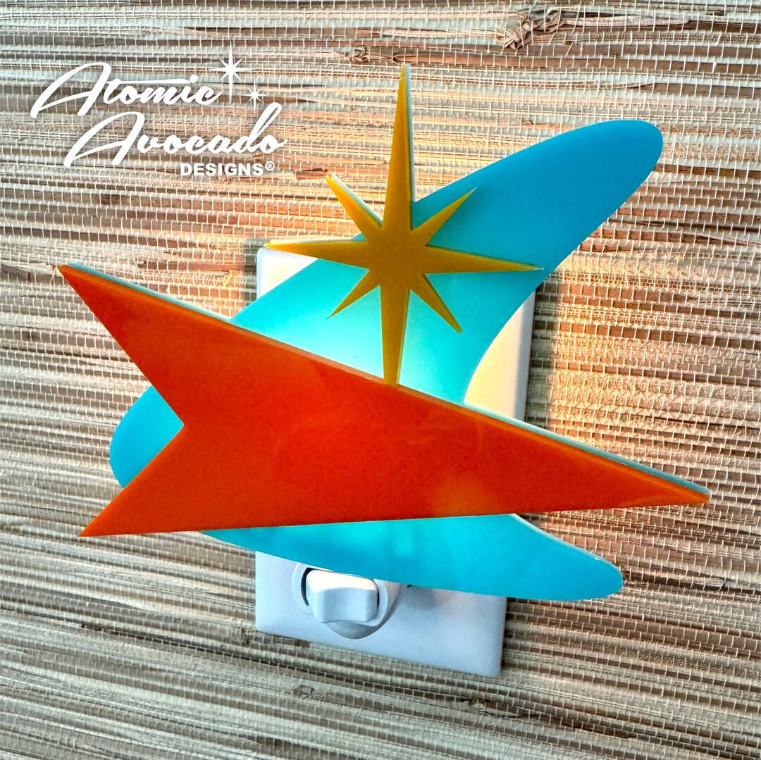 Mid Century Modern Night Light: Retro Atomic Boomerang - Etsy