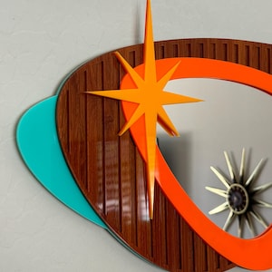 Mid Century Modern "strata Ii" Wall Mirror: Retro Futuristic Decorative ...