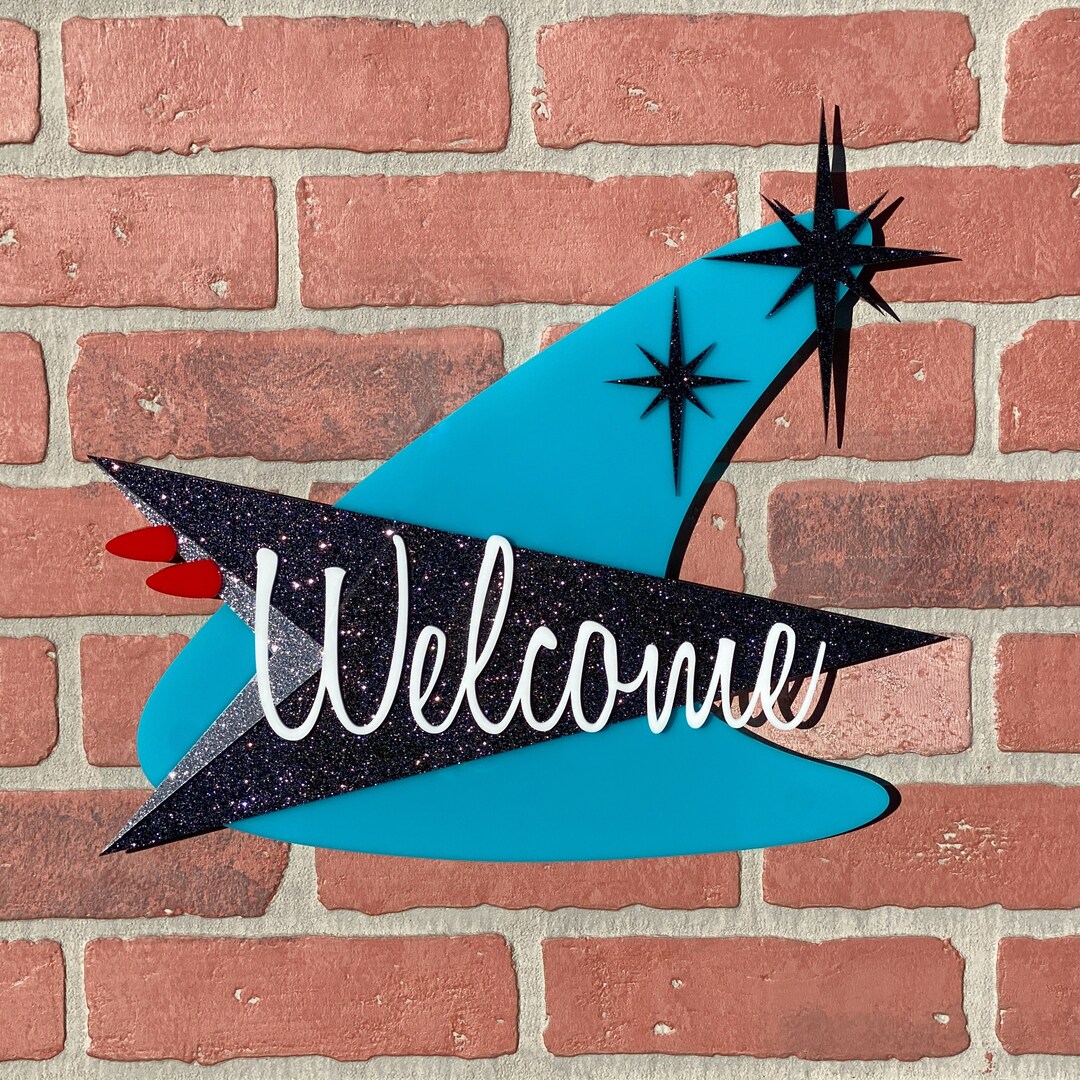 Mid Century Modern “atomic Boomerang " With Tailfins and Sparkle ...