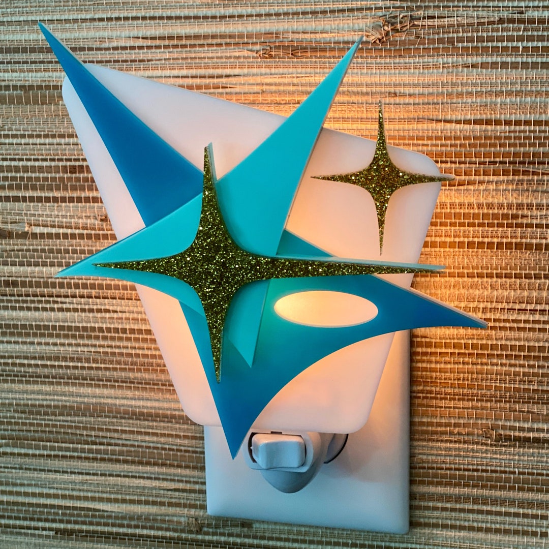 Mid Century Modern Night Light | "space Age" Design | Sparkle Stars ...